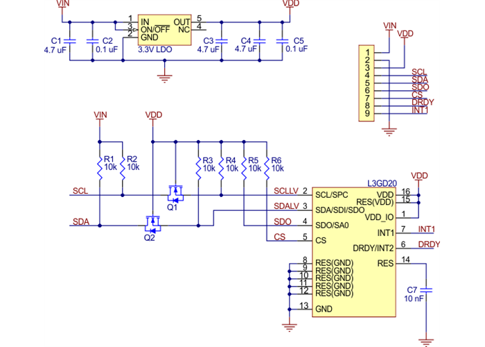 L3GD20 3-Axis Gyro Carrier with Voltage Regulator