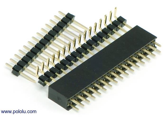 0.100" (2.54 mm) Female Header: 2x16-Pin, Straight