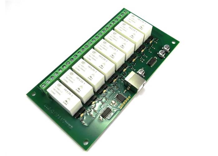 8 Channel 16Amp Relay Module with USB (USB-RLY16L)