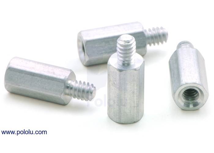Aluminum Standoff: 3/8" Length, 4-40 Thread, M-F (4-Pack)