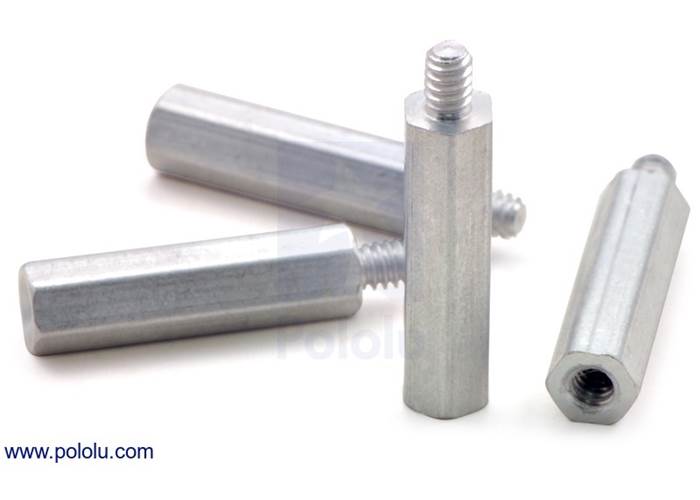 Aluminum Standoff: 3/4" Length, 4-40 Thread, M-F (4-Pack)