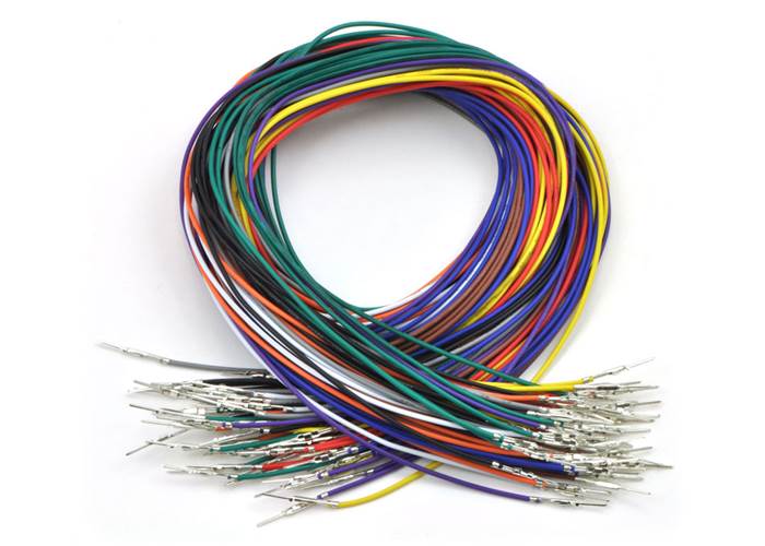 Wires with Pre-crimped Terminals 50-Piece Rainbow Assortment M-M 24"