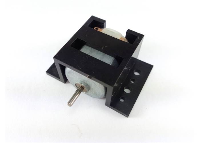 DC Motor Bracket for 130 size motors - tough black ABS plastic