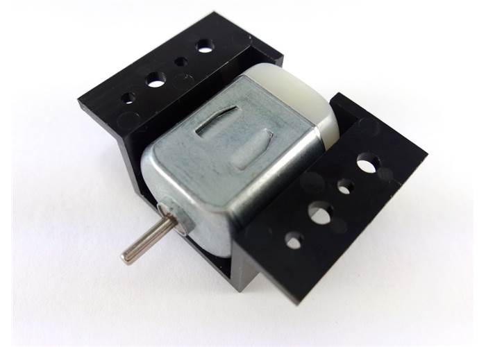 DC Motor Bracket for 130 size motors - tough black ABS plastic
