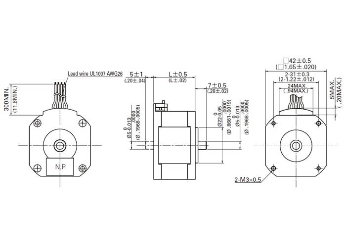 Sanyo Pancake Stepper Motor: Bipolar, 200 Steps/Rev, 42×11.6mm, 3.5V, 1 A/Phase