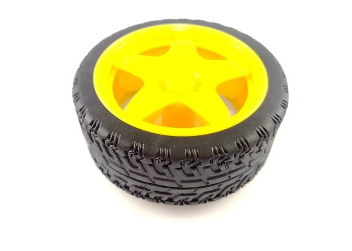 Plastic wheels 66mm with tyres for plastic gearboxes (Pair) - Retired