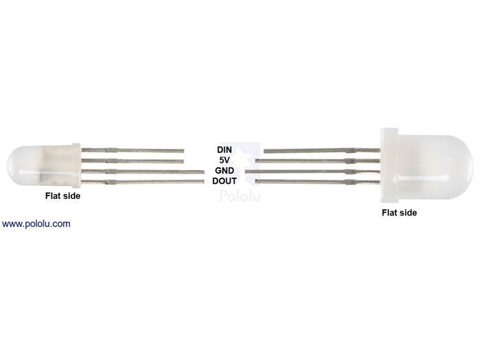 Addressable Through-Hole 5mm RGB LED with Diffused Lens, WS2811 Driver ...