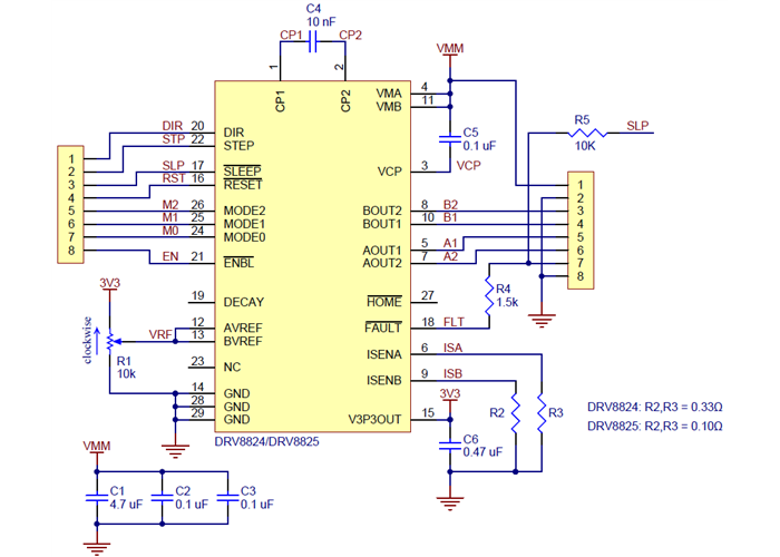 DRV8825 Stepper Motor Driver Carrier, High Current (Header Pins Soldered)