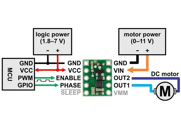 DRV8838 Single Brushed DC Motor Driver Carrier