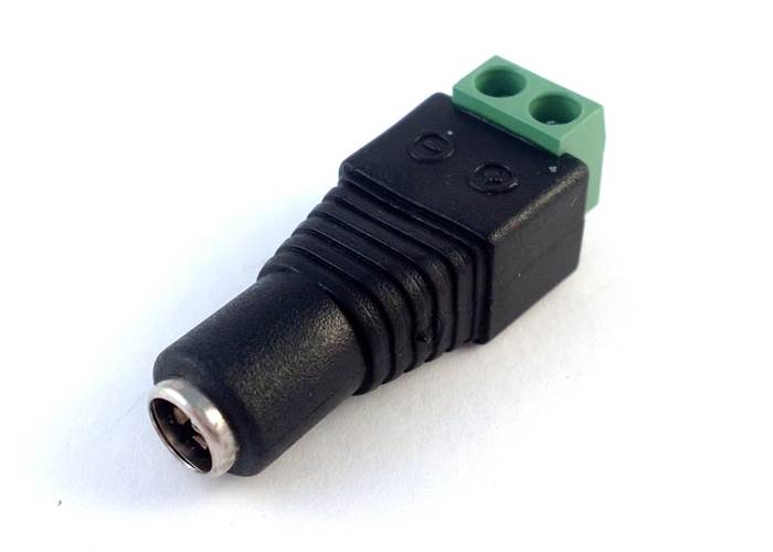 DC Barrel Jack Connector (Female) with screw terminals 2.1mm x 5.5mm
