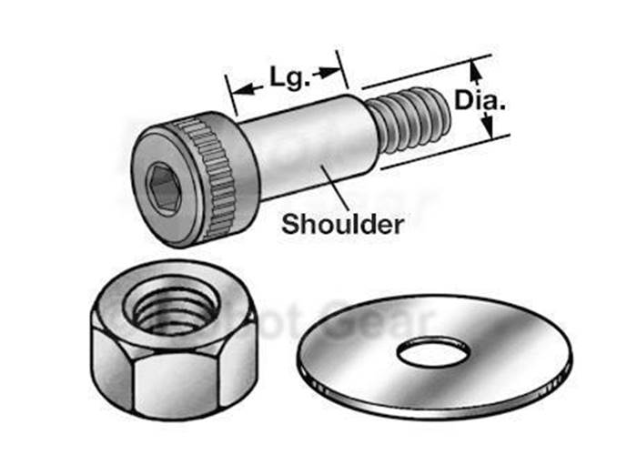 Shoulder Bolt with Flat Washer and Hex Nut