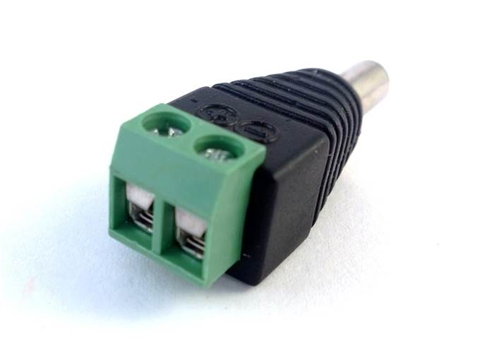 DC Barrel Jack Connector (Male) with screw terminals 2.1mm x 5.5mm