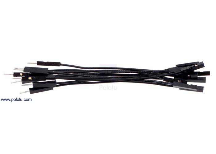 Premium Jumper Wire 10-Pack M-F 3" Black - Robot Gear Australia