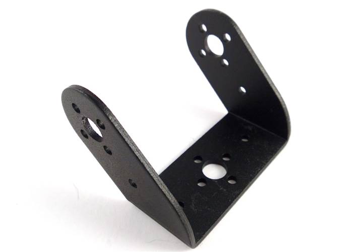 Servo Bracket - Black Aluminium - Offset - Robot Gear Australia