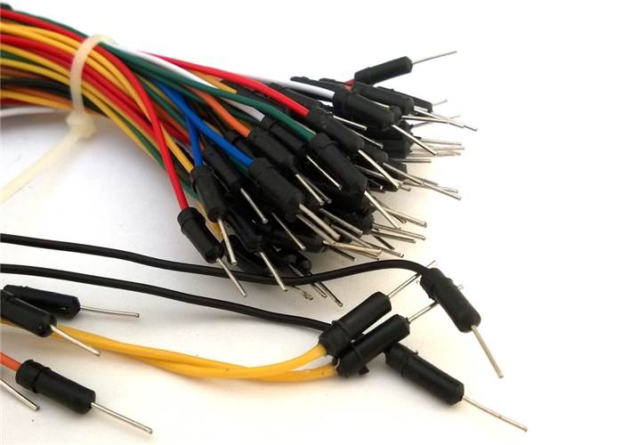 Breadboard jumper wire rainbow assortment 65 pack