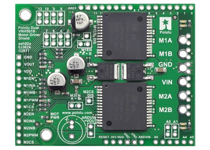 Pololu Dual 12Amp VNH5019 Motor Driver Shield for Arduino (Version 2)