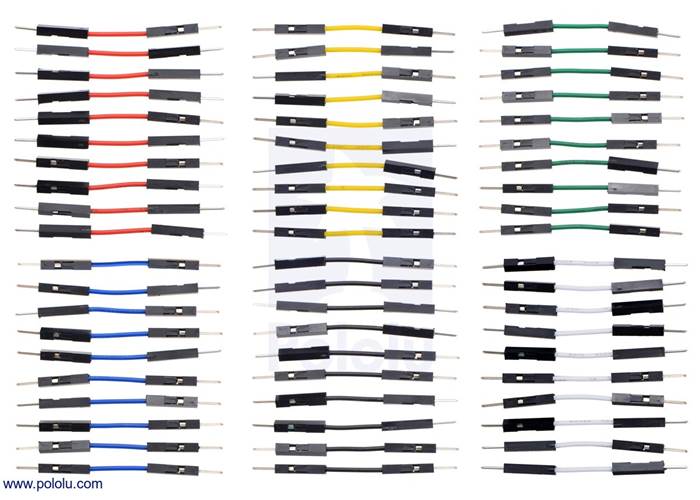 Premium Jumper Wire 60-Piece 6-Color Assortment M-M 1"