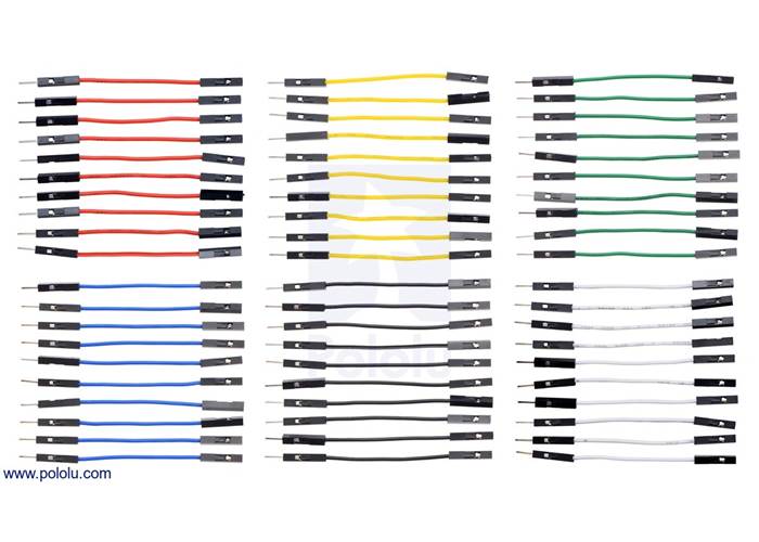 Premium Jumper Wire 60-Piece 6-Color Assortment M-F 2"