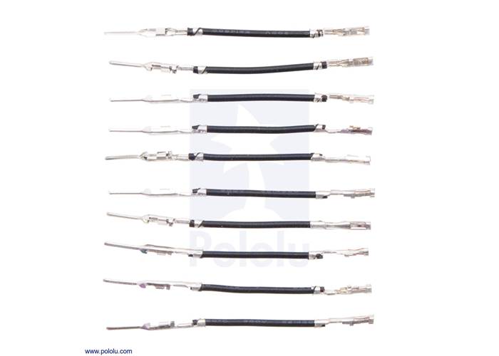 Wires with Pre-crimped Terminals 10-Pack M-F 1" Black