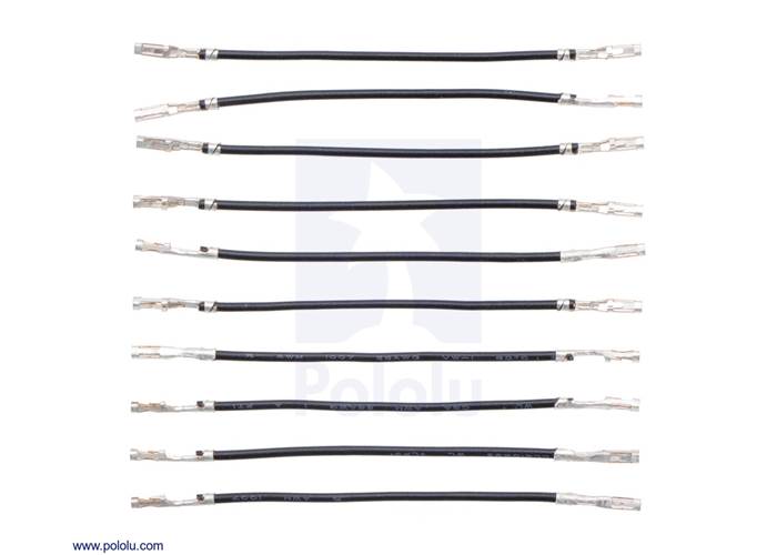 Wires with Pre-crimped Terminals 10-Pack F-F 2" Black