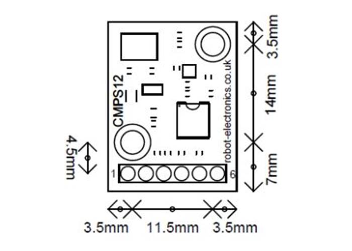 Devantech CMPS12 - Tilt Compensated Compass Module