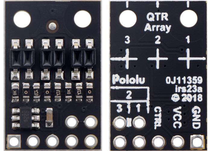 QTR-HD-03A Reflectance Sensor Array: 3-Channel, 4mm Pitch, Analog Output