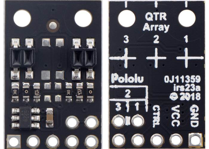QTR-MD-02A Reflectance Sensor Array: 2-Channel, 8mm Pitch, Analog Output