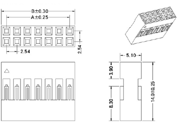 0.1" (2.54mm) Crimp Connector Housing: 2x2-Pin 10-Pack