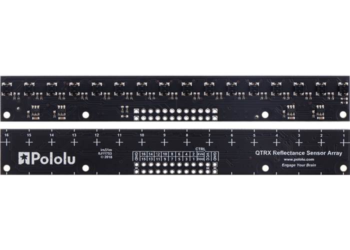 QTRX-MD-16A Reflectance Sensor Array: 16-Channel, 8mm Pitch, Analog Output, Low Current