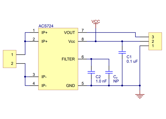 ACS724 Current Sensor Carrier -20A to +20A