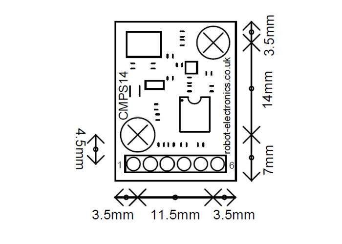 Devantech CMPS14 - Tilt Compensated Compass Module