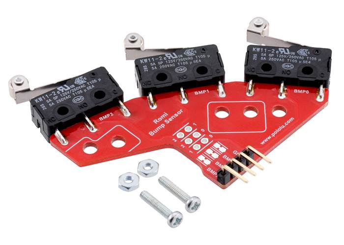 Right Bumper Switch Assembly for Romi/TI-RSLK MAX (Through-Hole Pins ...