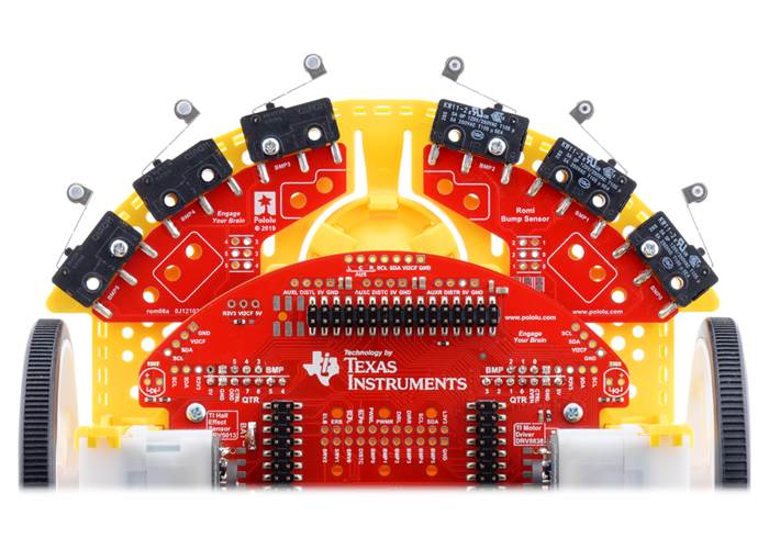 Left Bumper Switch Assembly for Romi/TI-RSLK MAX (Through-Hole Pins ...