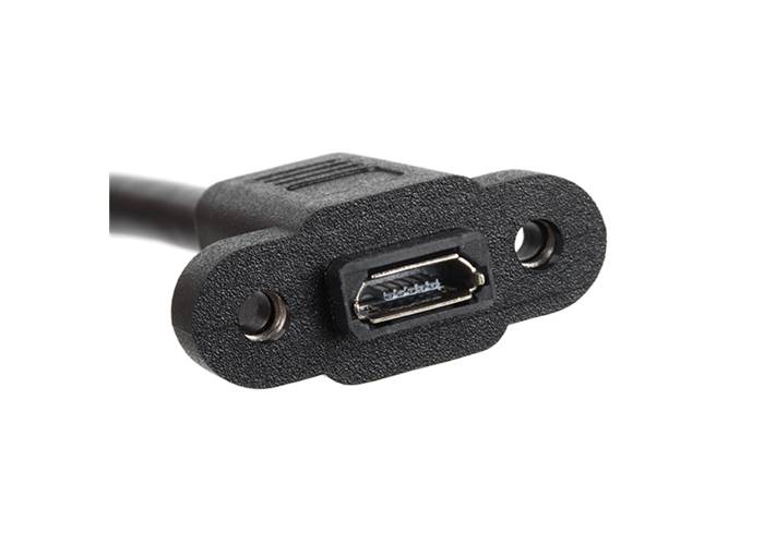 Panel Mount USB Micro-B Extension Cable - 6"