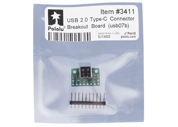 USB 2.0 Type-C Connector Breakout Board (usb07b)
