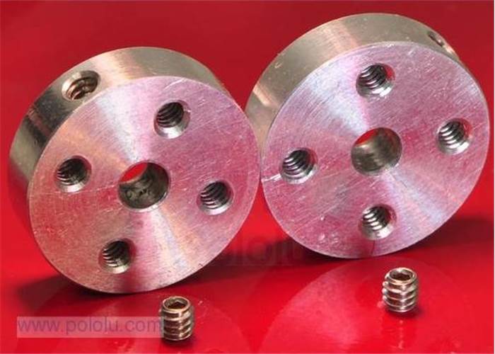 Pololu Universal Aluminum Mounting Hub for 4mm Shaft Pair #4-40 Holes