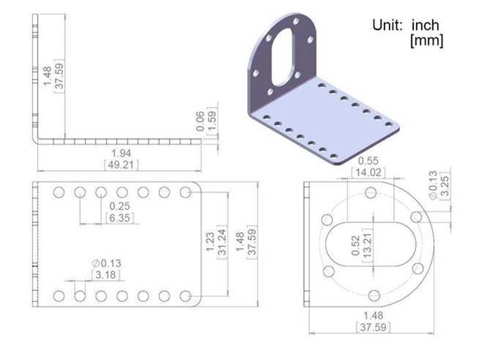 Pololu 37D mm Metal Gearmotor Bracket Pair