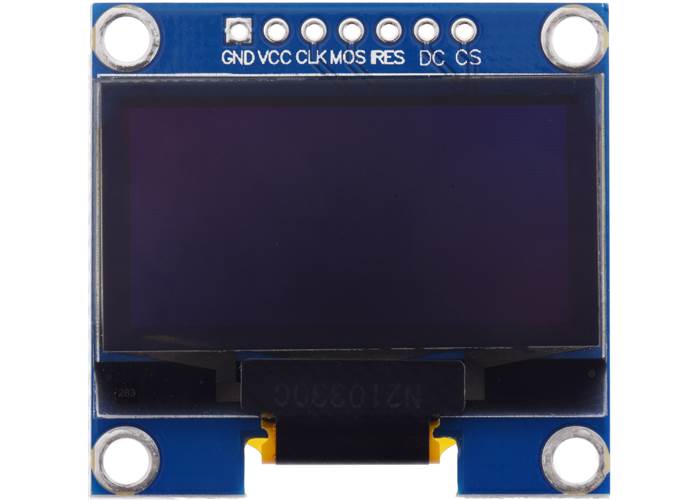 Graphical OLED Display: 128x64, 1.3", White, SPI