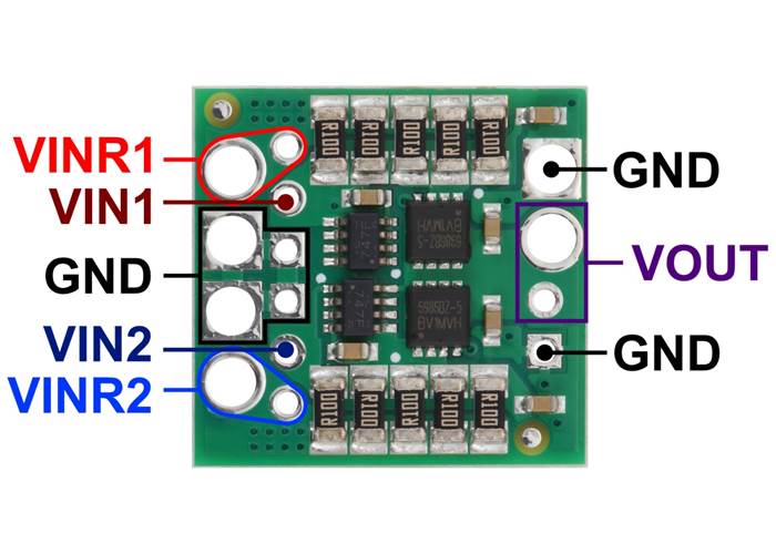 Pololu Power ORing Ideal Diode Pair, 4-60V, 6A