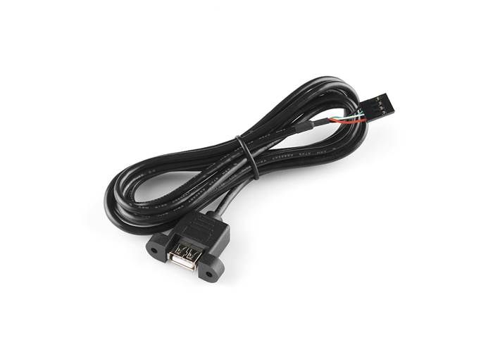 Panel Mount USB to 4-pin Female Header Cable - 6'