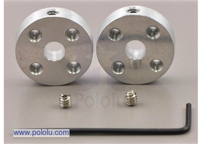 Pololu Universal Aluminum Mounting Hub for 5mm Shaft Pair #4-40 Holes