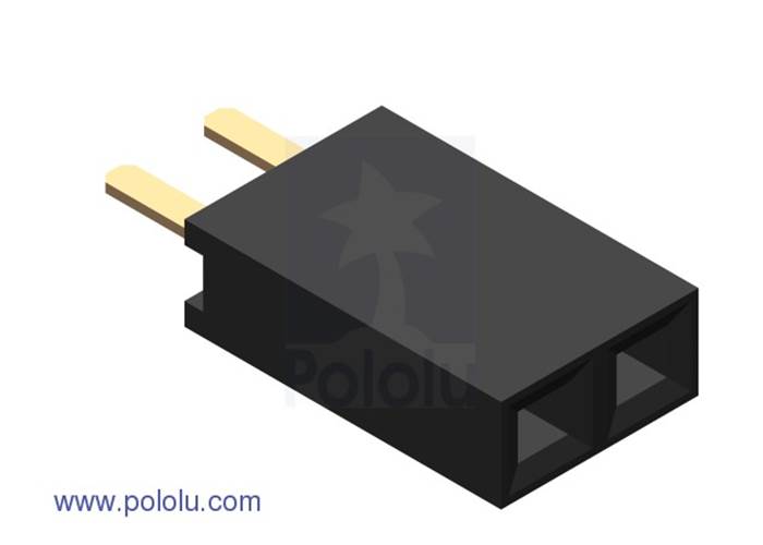 0.1" (2.54 mm) Female Header 1x2-Pin, Straight