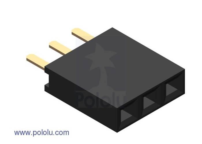 0.1" (2.54 mm) Female Header 1x3-Pin, Straight