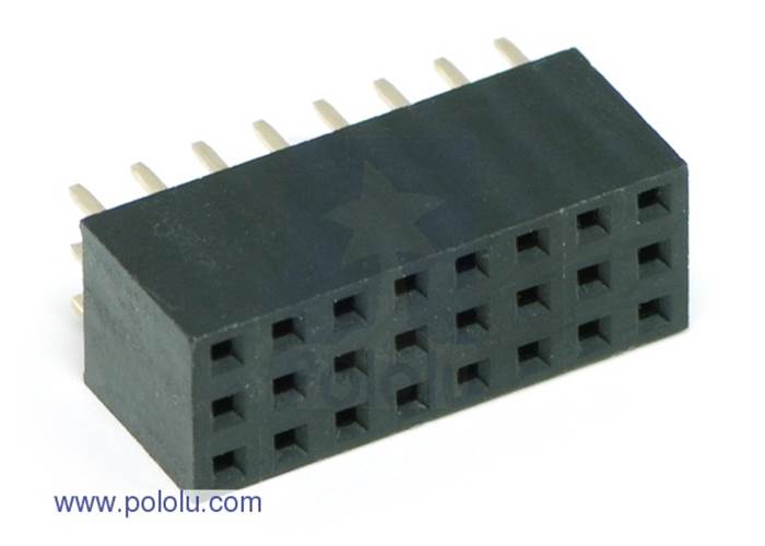 0.1" (2.54 mm) Female Header 3x8-Pin, Straight