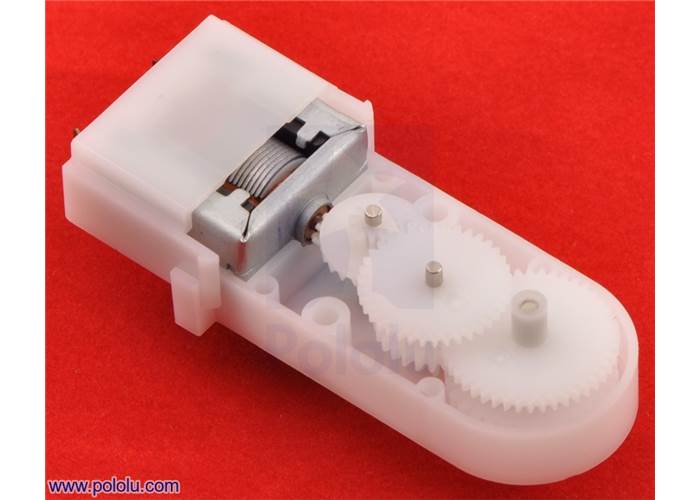 120:1 Mini Plastic Gearmotor, 90° 2mm Spline Output