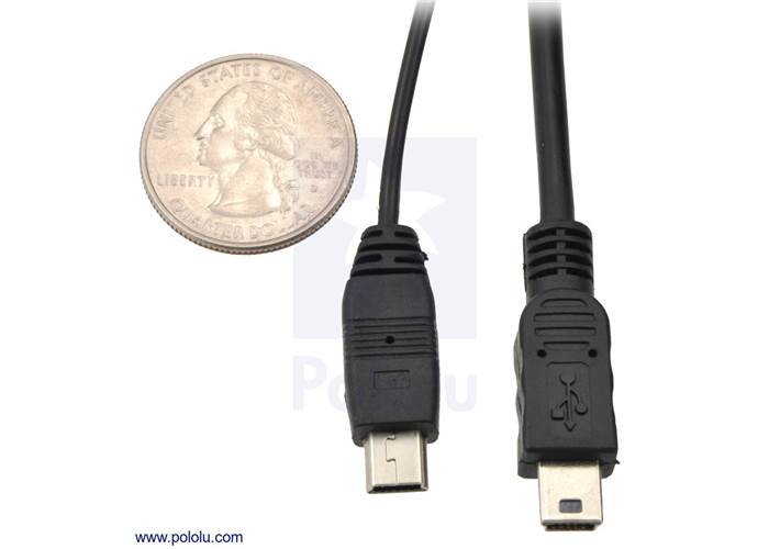 Thin (2mm) USB Cable A to Mini-B, 6 ft., Low/Full-Speed Only