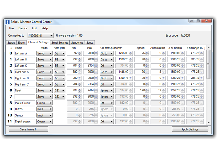 Mini Maestro 18-Channel USB Servo Controller (Partial Kit)
