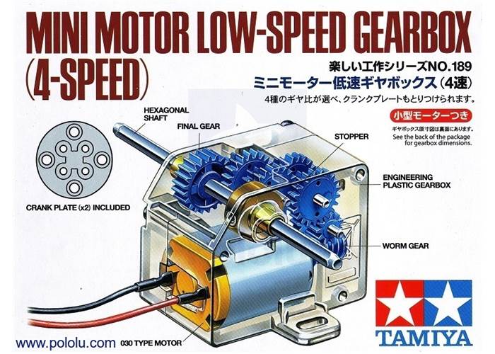 Tamiya 70189 Mini Motor Low-Speed Gearbox (4-Speed) Kit