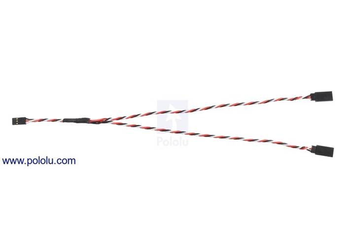 Servo Y Splitter Cable 12" Female - 2x Male