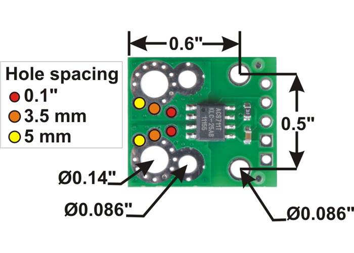 ACS711LC Current Sensor Carrier -12.5A to +12.5A